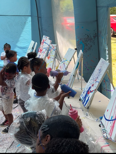 Rent A Splat 20 qty 12x12 canvas + set up fee | Picasso's Splat Room