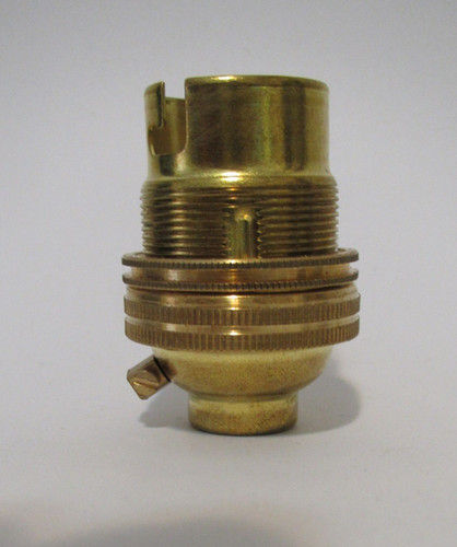 Brass BC Lamp Holder With Shade ring. 13mm Entry | Rodusi Lighting