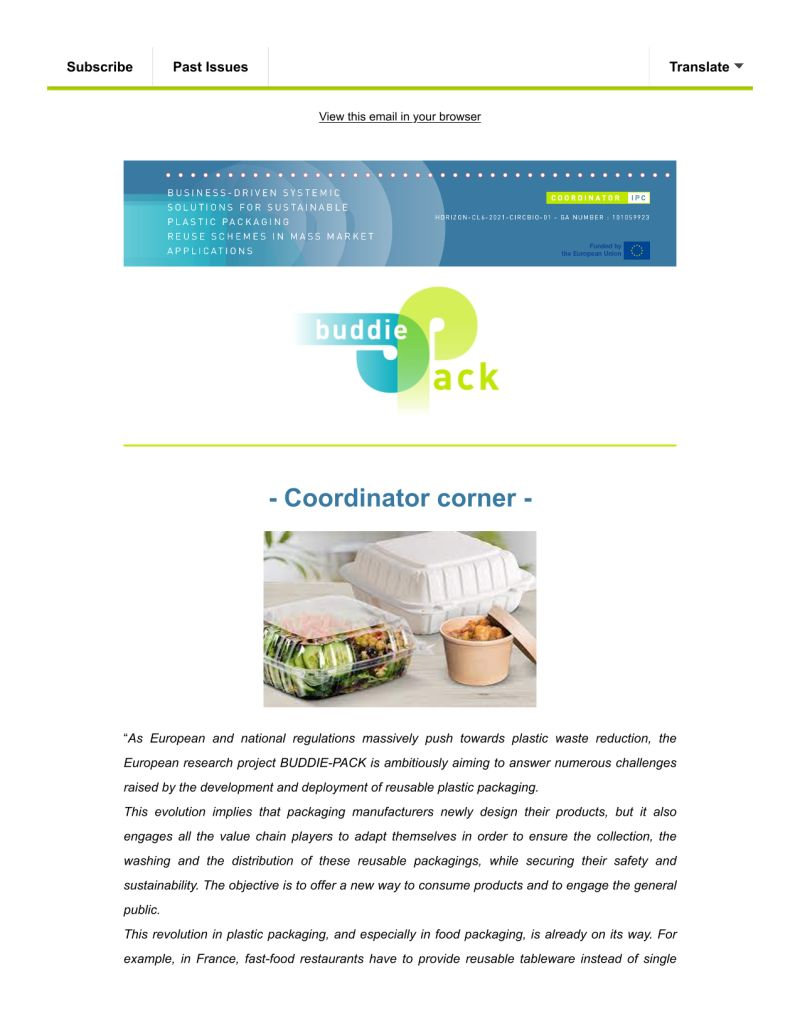 First newsletter of the Buddie-Pack project