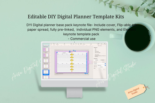 EDITABLE DIY Digital Planner Starter Keynote Template KIT | Arisu Chris