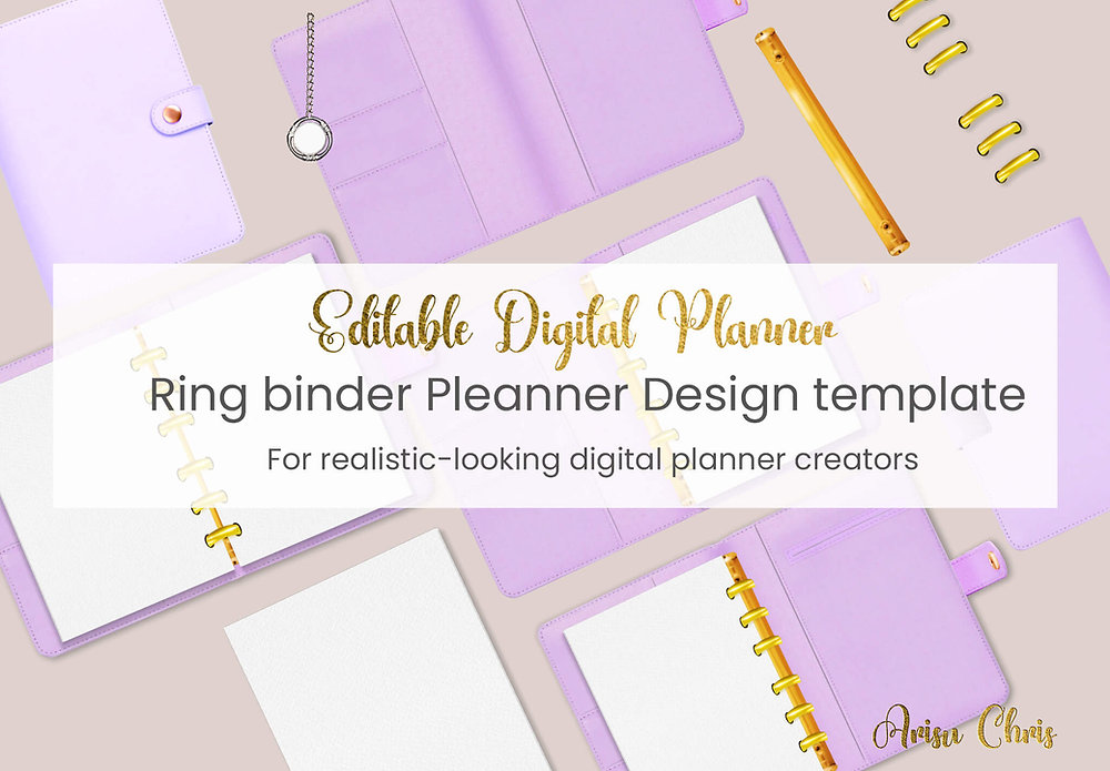 Customizable Digital Planner Cover PSD Template