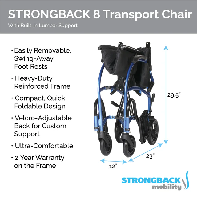 STRONGBACK Excursion : 8 Transport Wheelchair | PlazaHomeCare
