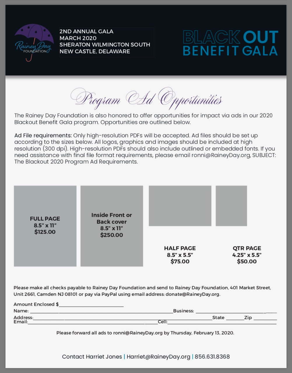 Program Ads | The Blackout Gala
