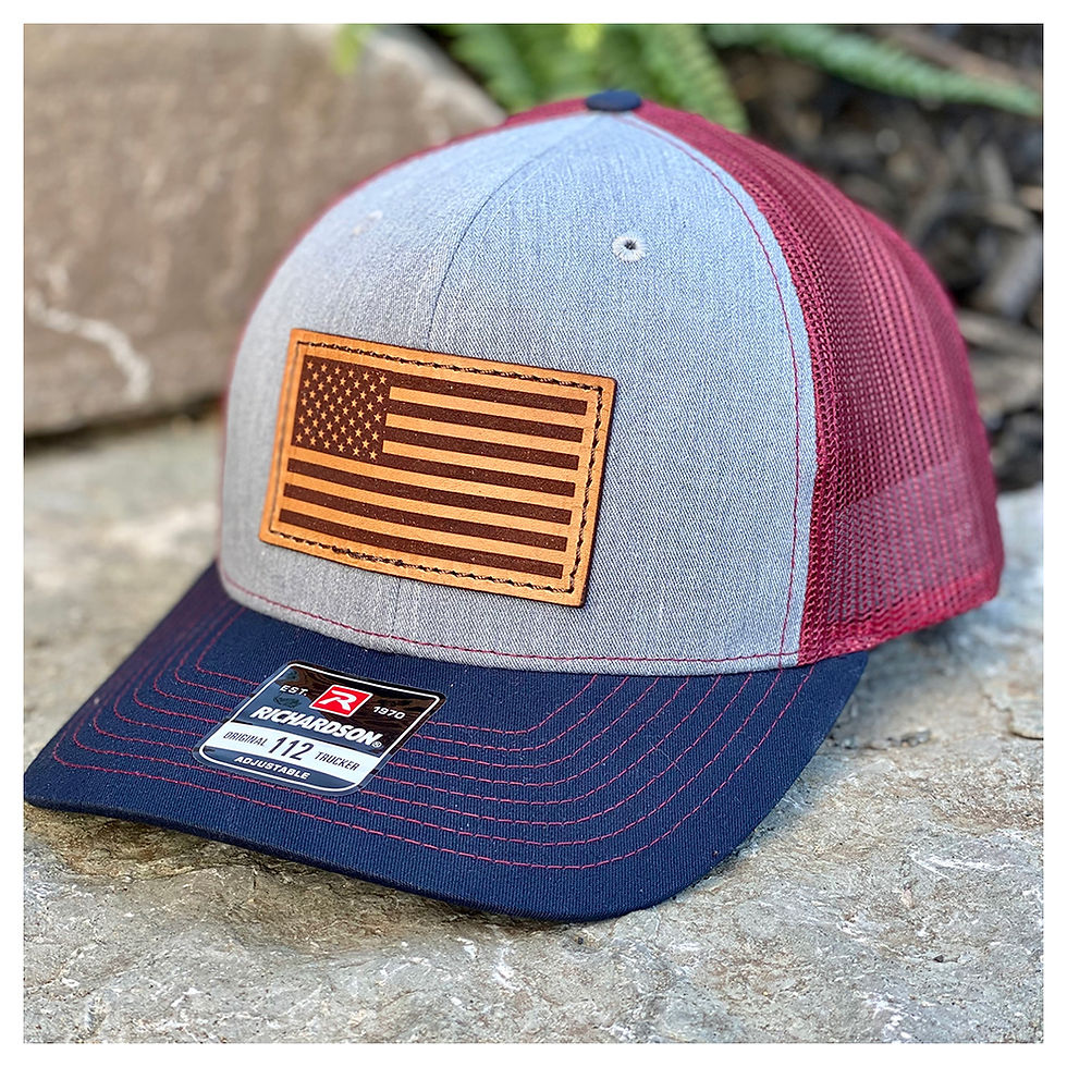 American Flag Leather Patch Hat | Emerald + Clay