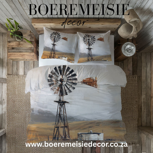 Plaas dam en Windpomp | boeremeisie-decor