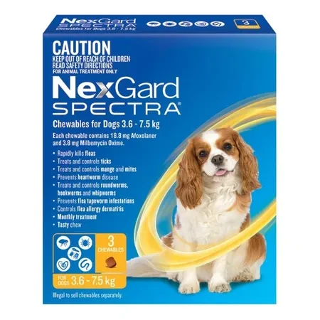NexGard Spectra for Dogs 3.6 - 7.5kg | Bribie Island Pet Su