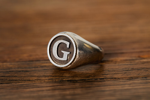 Custom Initial Signet Ring for Men | 925 Silver | Jewelers Club