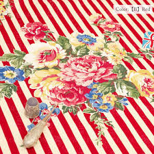 British Rose with Red Stripes - Yuwa | The Sewing Stable