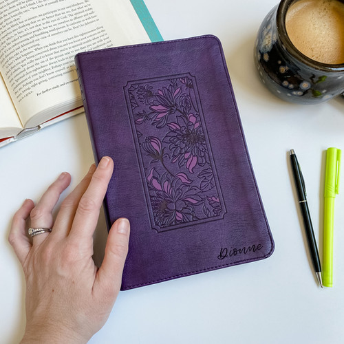 KJV Bible - Purple Floral Frame | Joy Creative Bibles