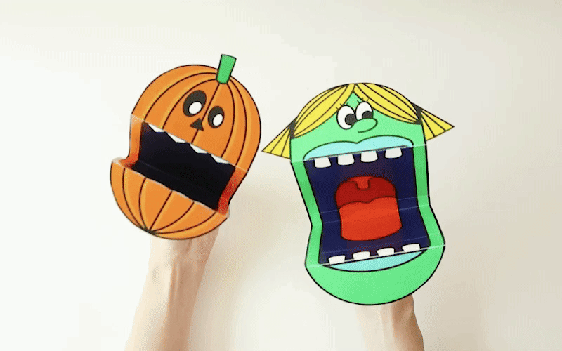 Halloween Puppets Crafts Printables for Kids