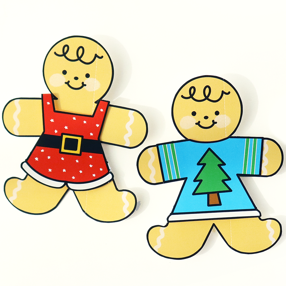 Christmas Gingerbread Printable Paper Dolls