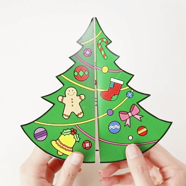 Christmas Tree Card Craft Printable for Kid