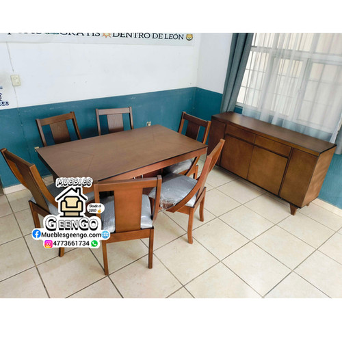 Comedor BARZA 6 sillas con bufetero | Muebles Geengo