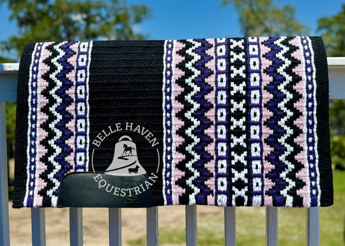 Deep Purple & Lilac Roses Bluff Show Pad | Belle Haven Equestrian