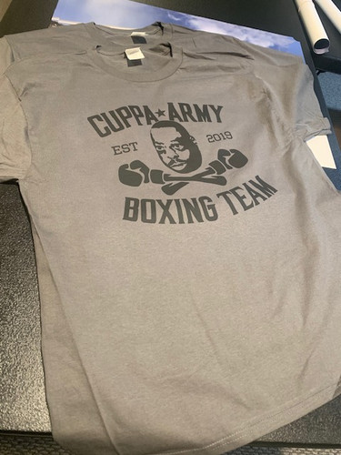 CUPPA ARMY BOXING GRAY/BLACK INK SHORT SLEEVE | Beetle Merch Cuppa