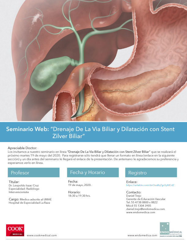 [Seminario en línea] Drenaje De La Via Biliar y Dilatación con Stent. 19/05