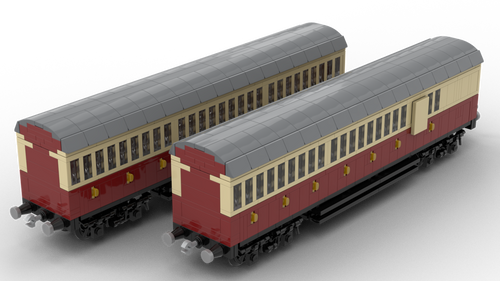 QR suburban passenger car 2-pack (cream & red livery) | Capital Loco Kits