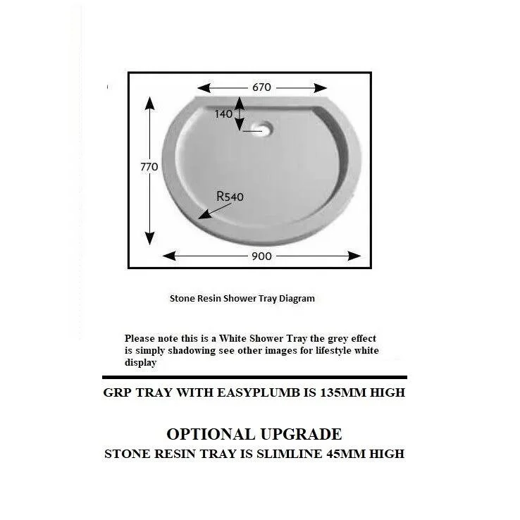 Aqualusso Vito D Shape Shower Enclosure 900mm x 770mm | Aqualusso Spares