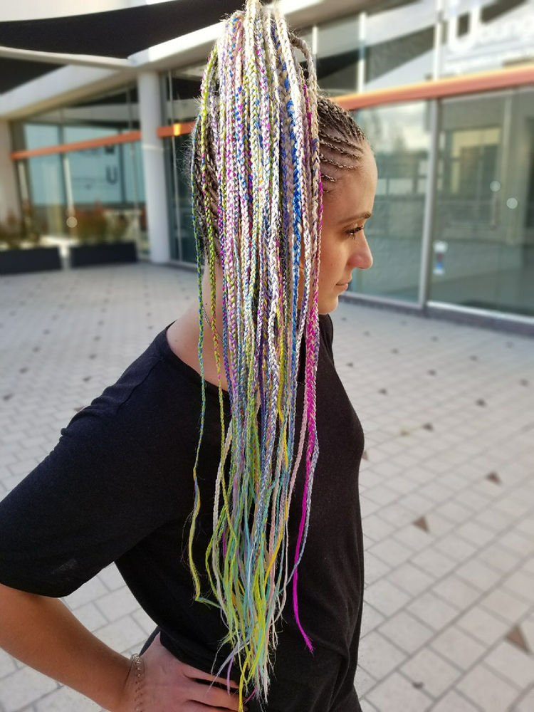 Braided Rainbow Ponytail