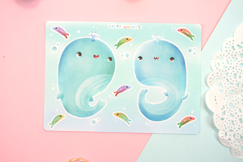 Whales Sticker Sheet | aPenas Illustrator