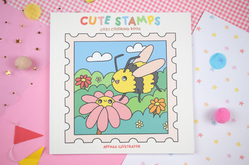 Cute Stamps: Cozy Coloring Book with Adorable Animals and Scenes ...