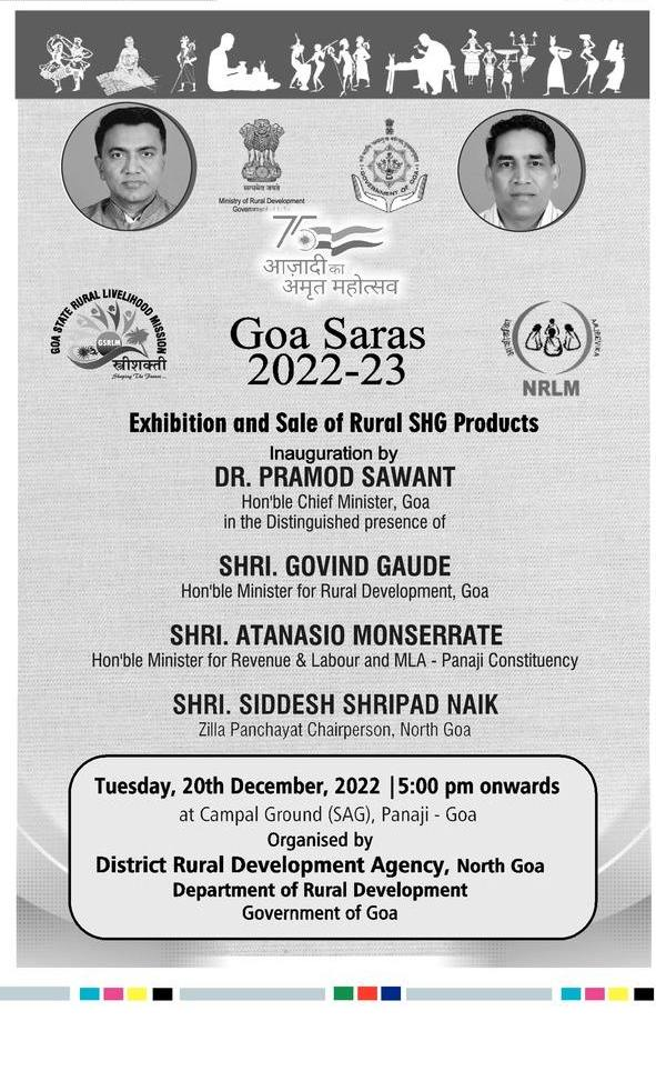 Goa Saras 2022 - Exhibition & Sale of Rural SHG Products