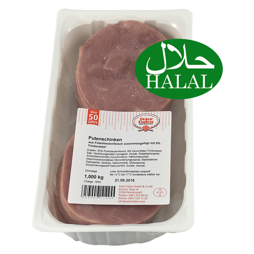 Putenschinken geschn. HALAL Peter Faden 1 Kg | Af PACK Wuppertal