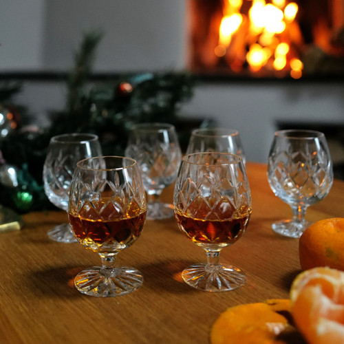 A Set of Six High Quality Small Crystal Brandy Glasses | Muddled ...