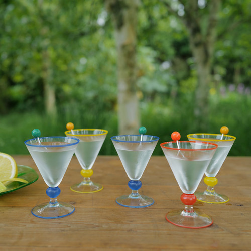 Five Stunning Art Deco Crystal Cocktail Glasses with picks | Muddled ...