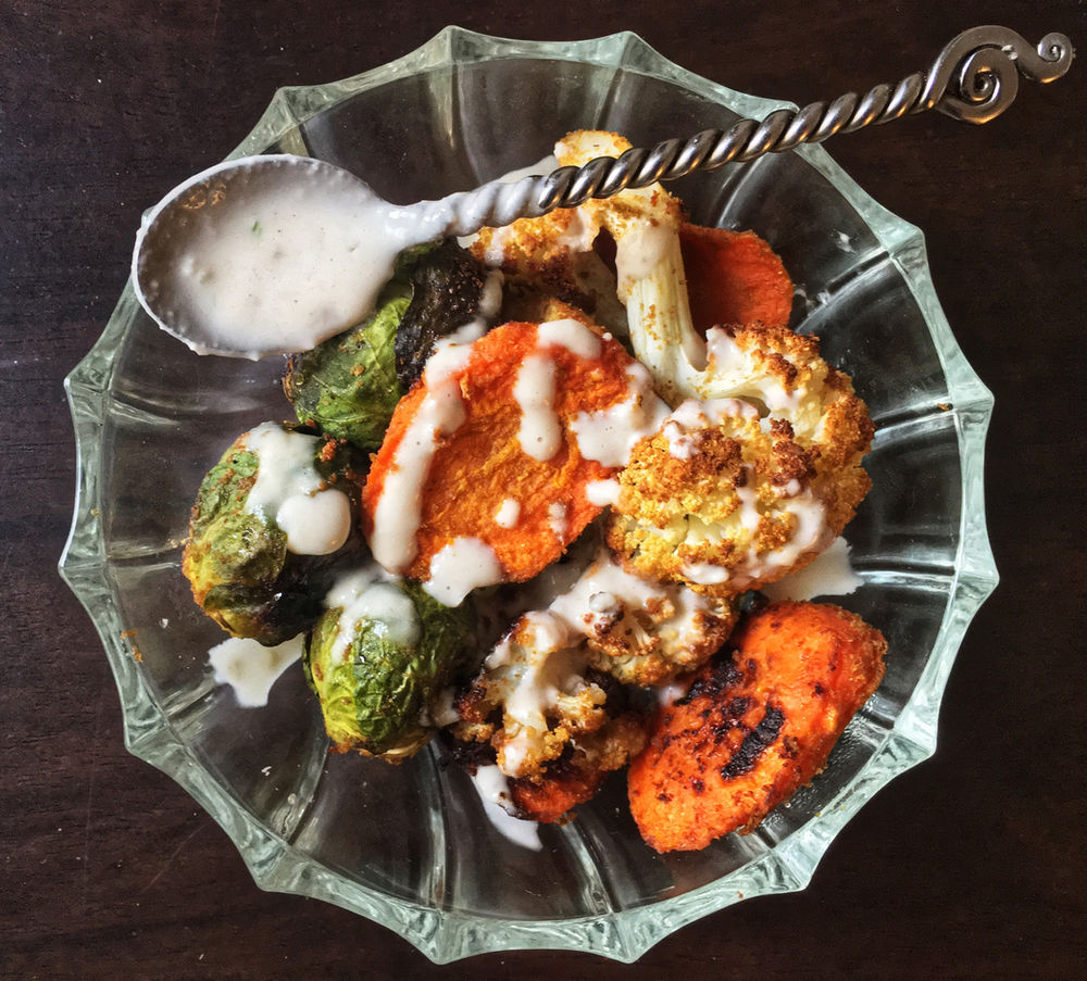 Roasted Vegetables with Creamy Tahini Sauce