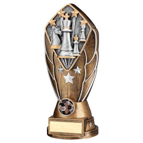 JR-F1009 Brz|Silv Diamond Column + 'chess' Disc | First For Trophies