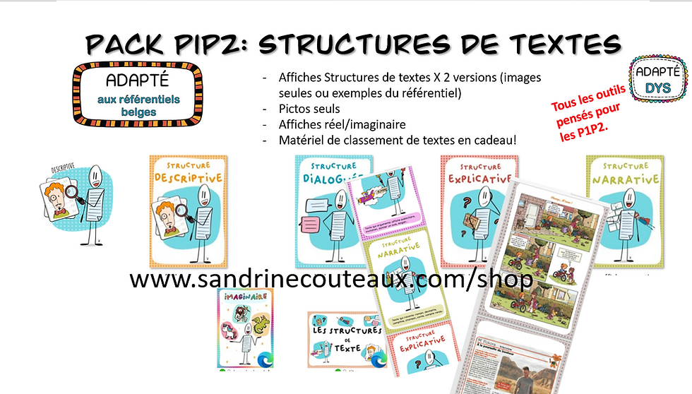 Pack structures de textes Début primaire | Sandrine Coûteaux