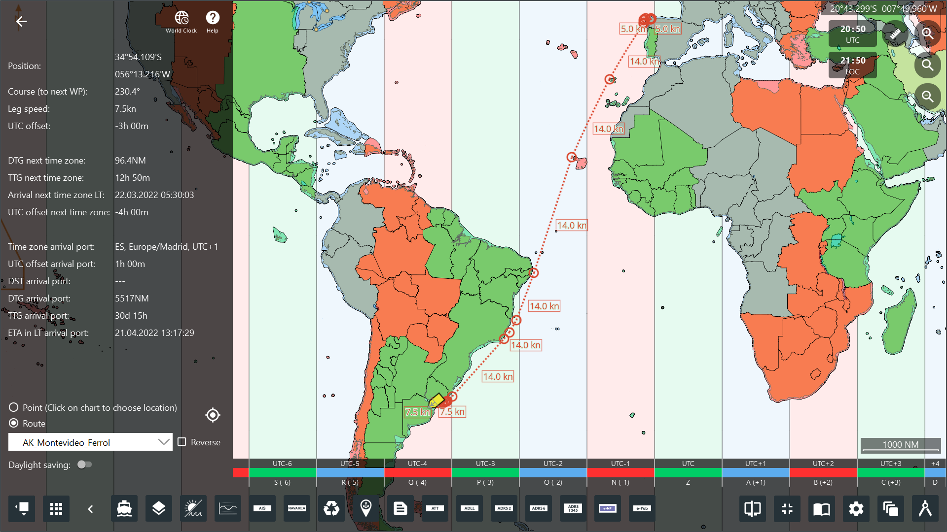 Time Zones • Load Lines • Chart 1 | NAVTOR