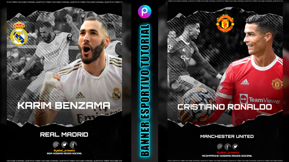 Banner de Futebol Tutorial | Como fazer um banner de jogador e clube ...