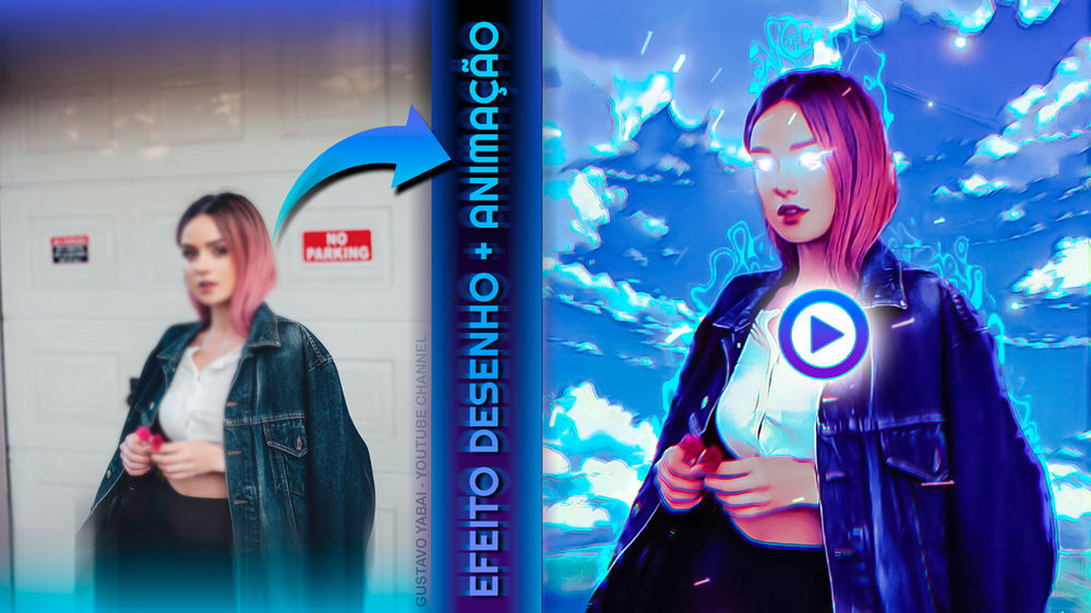 Efeito Desenho com Animação - Como transformar foto em Cartoon Anime ...