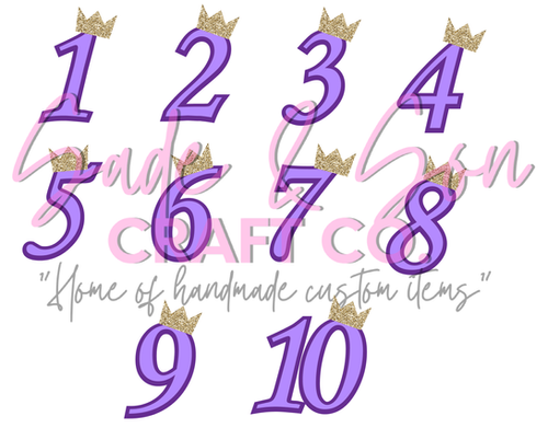 Princess Themed Numbers | Sade & Son Craft Co.