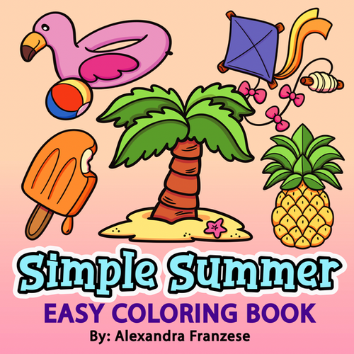 Simple Summer Digital Download Coloring Pages - 15 Pages | Ally Art