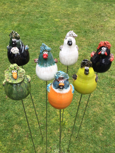 Goony Birds |NZ handmade pottery birds garden art Earth Art NZ Pottery