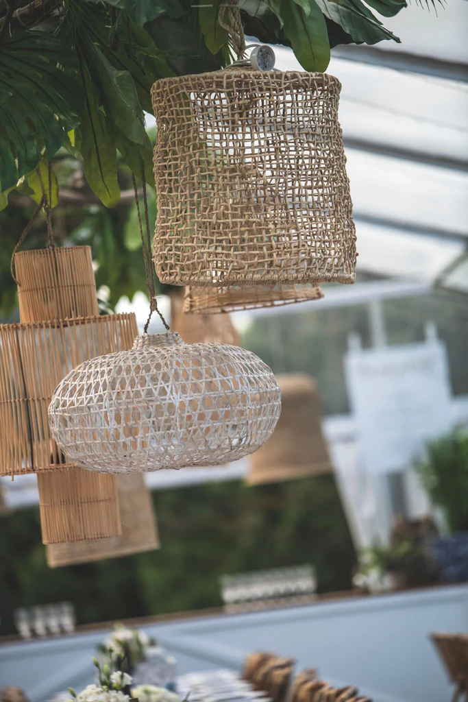 Whitewash Bamboo Pendant Light | The White Place