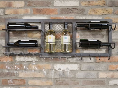 Industrial Style Wine Wall Unit | Wall Mounted Wine Unit | Horizontal ...