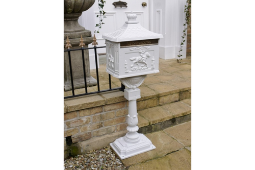Pedestal Post Box - White | DaisyandGordisHome