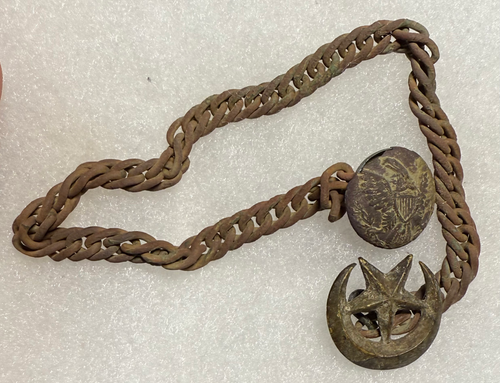 Civil War Cape Pin & Button Dug Relic | Haiglers Volcanic 1