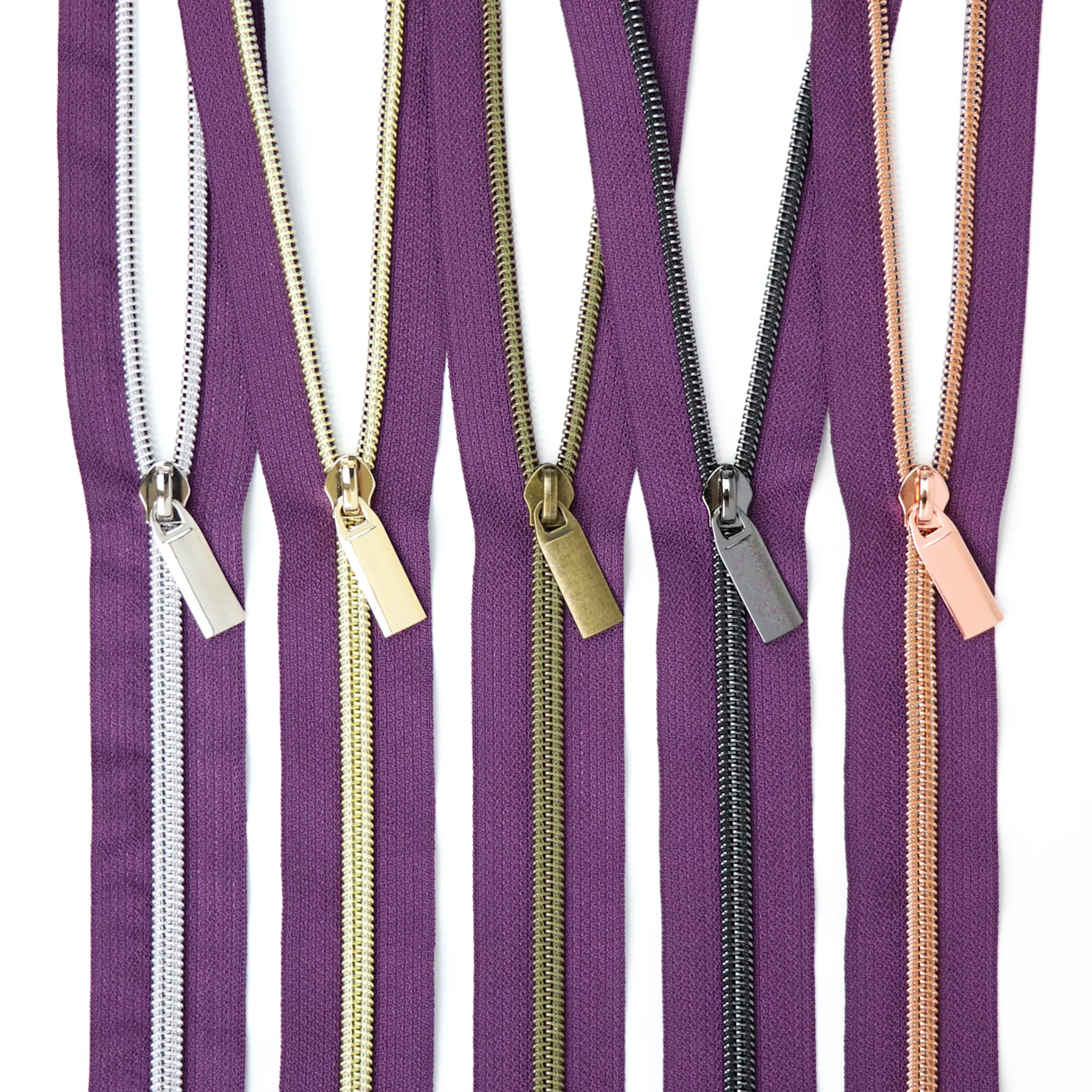 Purple Zipper Tape & Pulls Bundle | Fabric Sanity