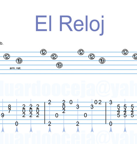 El reloj | Tablaturas