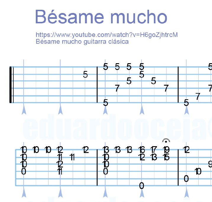 Besame mucho | Tablaturas