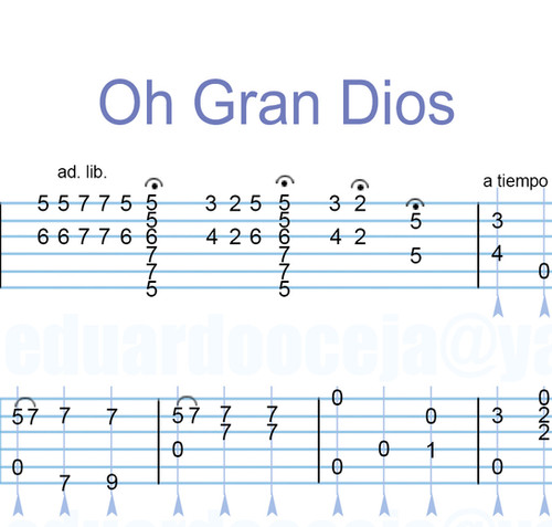 Oh gran Dios | Tablaturas