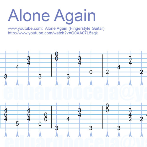 Alone again | Tablaturas