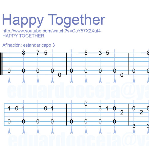 Happy together | Tablaturas