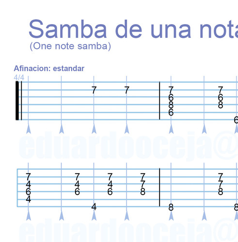Samba de una nota | Tablaturas