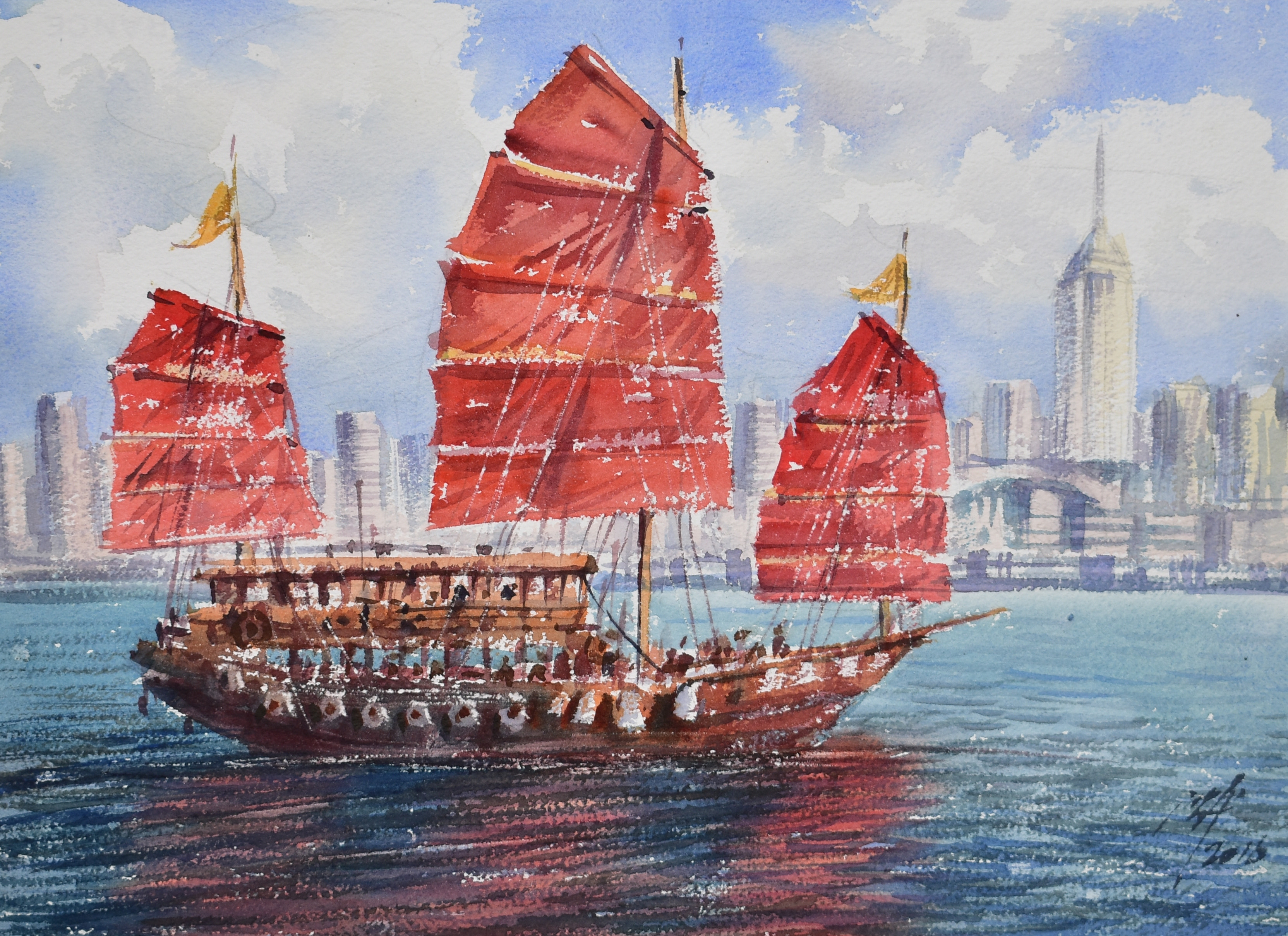 Symphonic Hong Kong Melody Exquisite Watercolours by Shen Ping